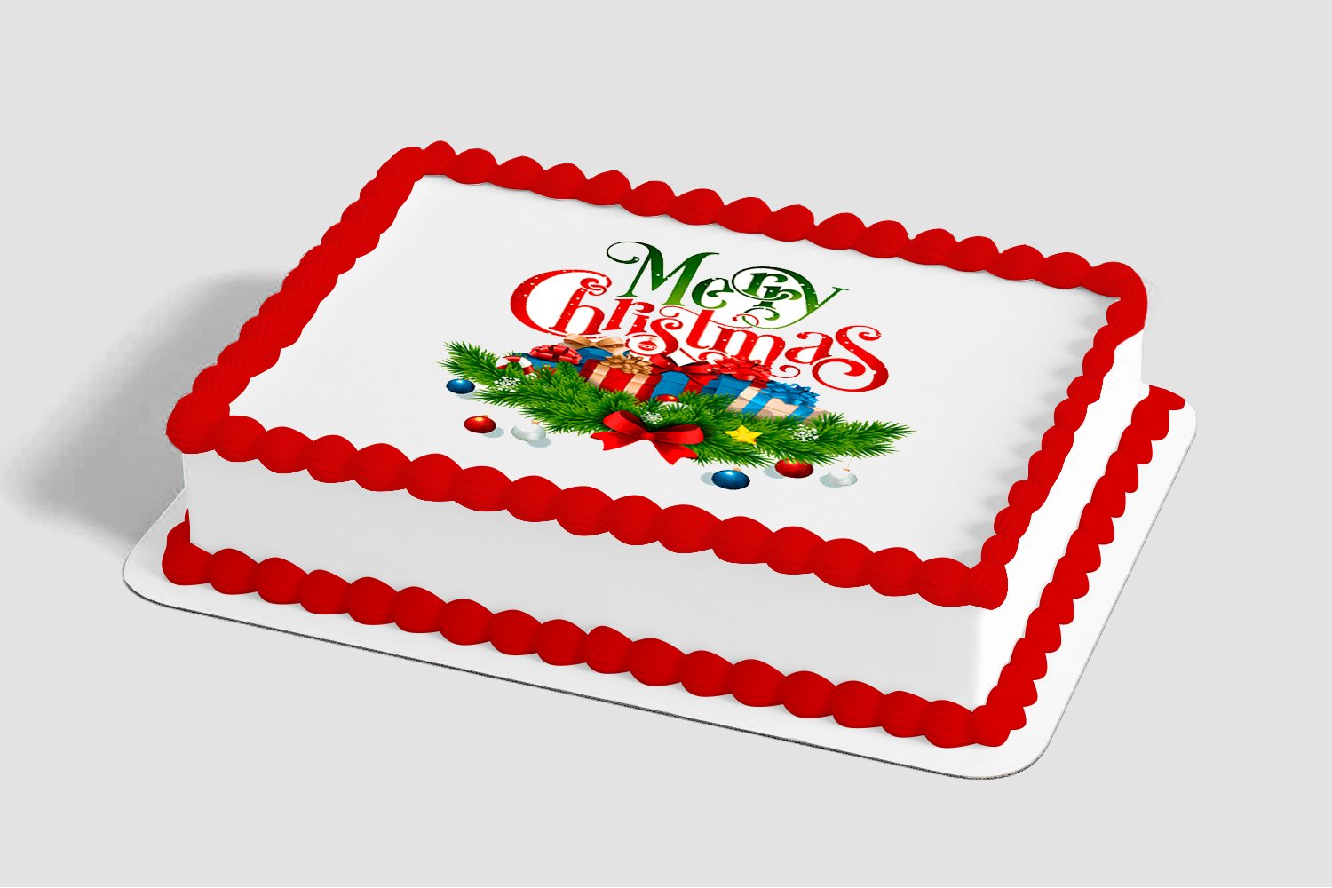 Merry Christmas Edible Image® by PhotoCake® – Kern Bakery INC